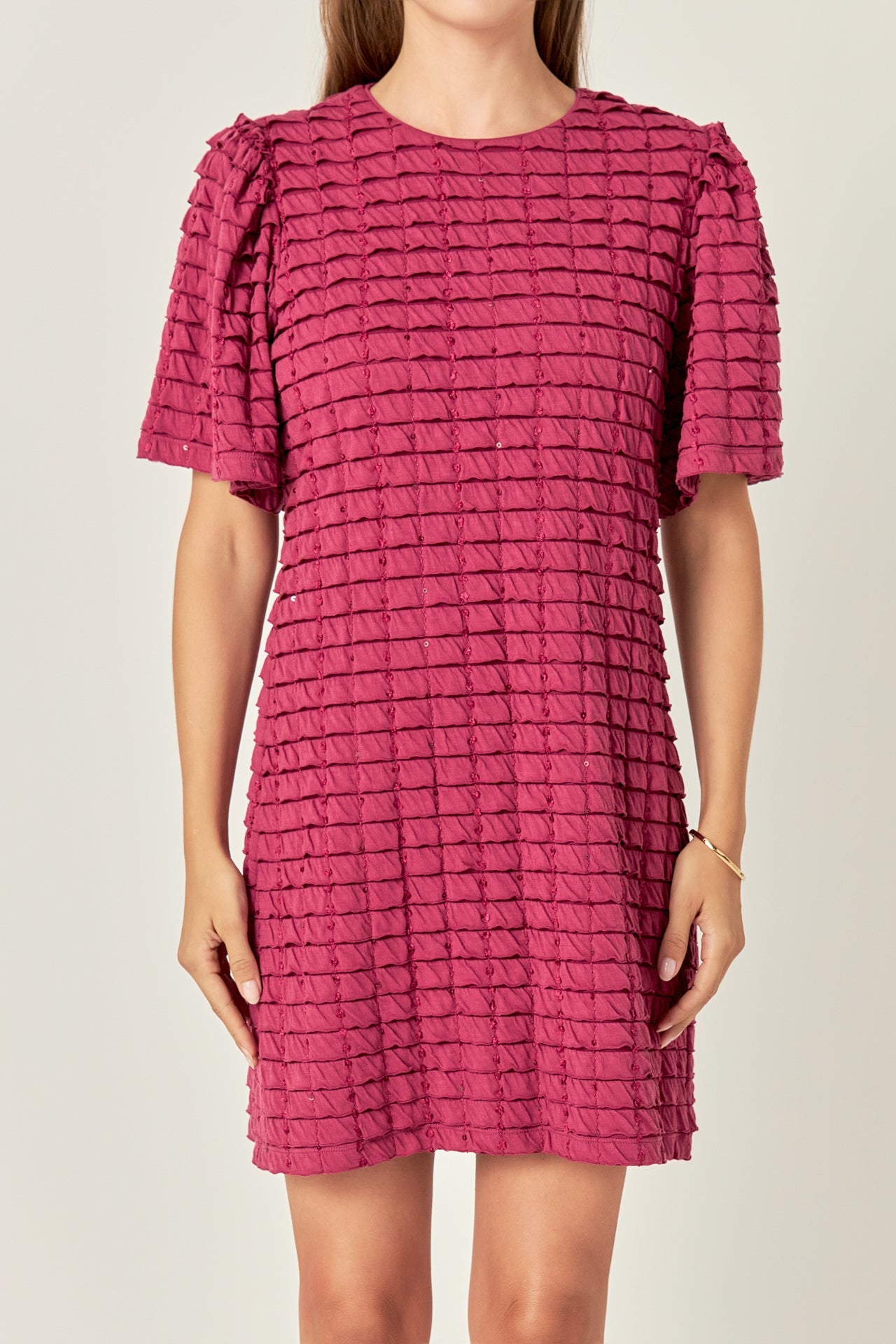 Tiered Jersey Mini Dress- Berry – Birdies of St Simons